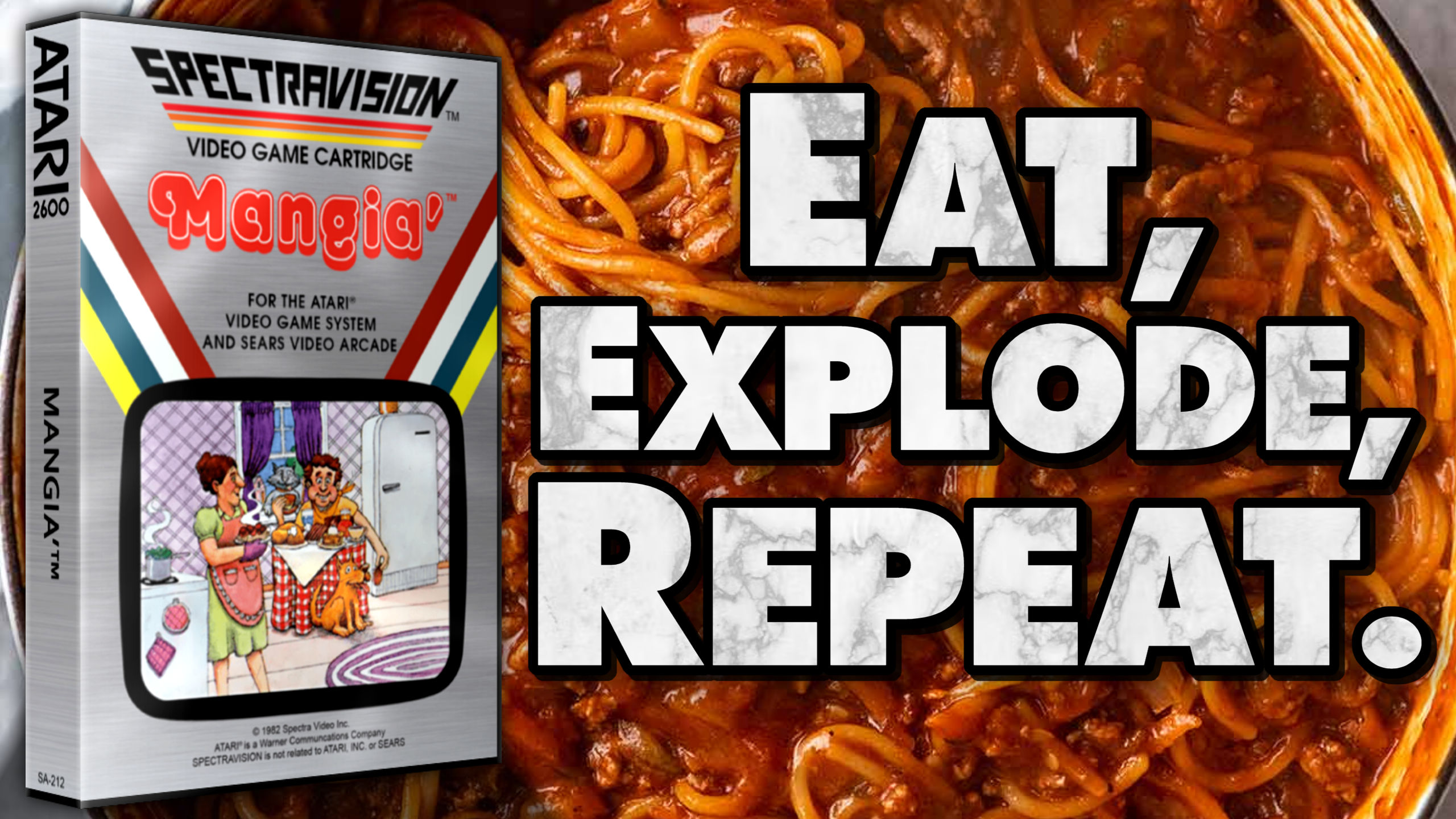Atari 2600’s Mangia’ – YOU or the TABLE? Which Will EXPLODE First ...